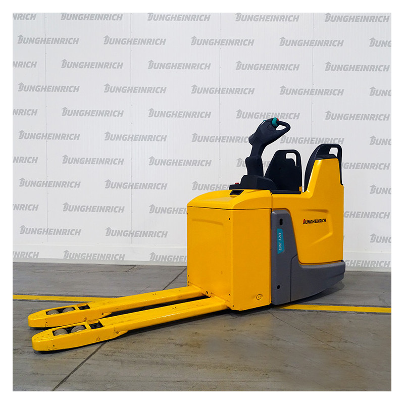 Transpalet electric cu platformă Jungheinrich ERE 120, capacitate 2000 kg